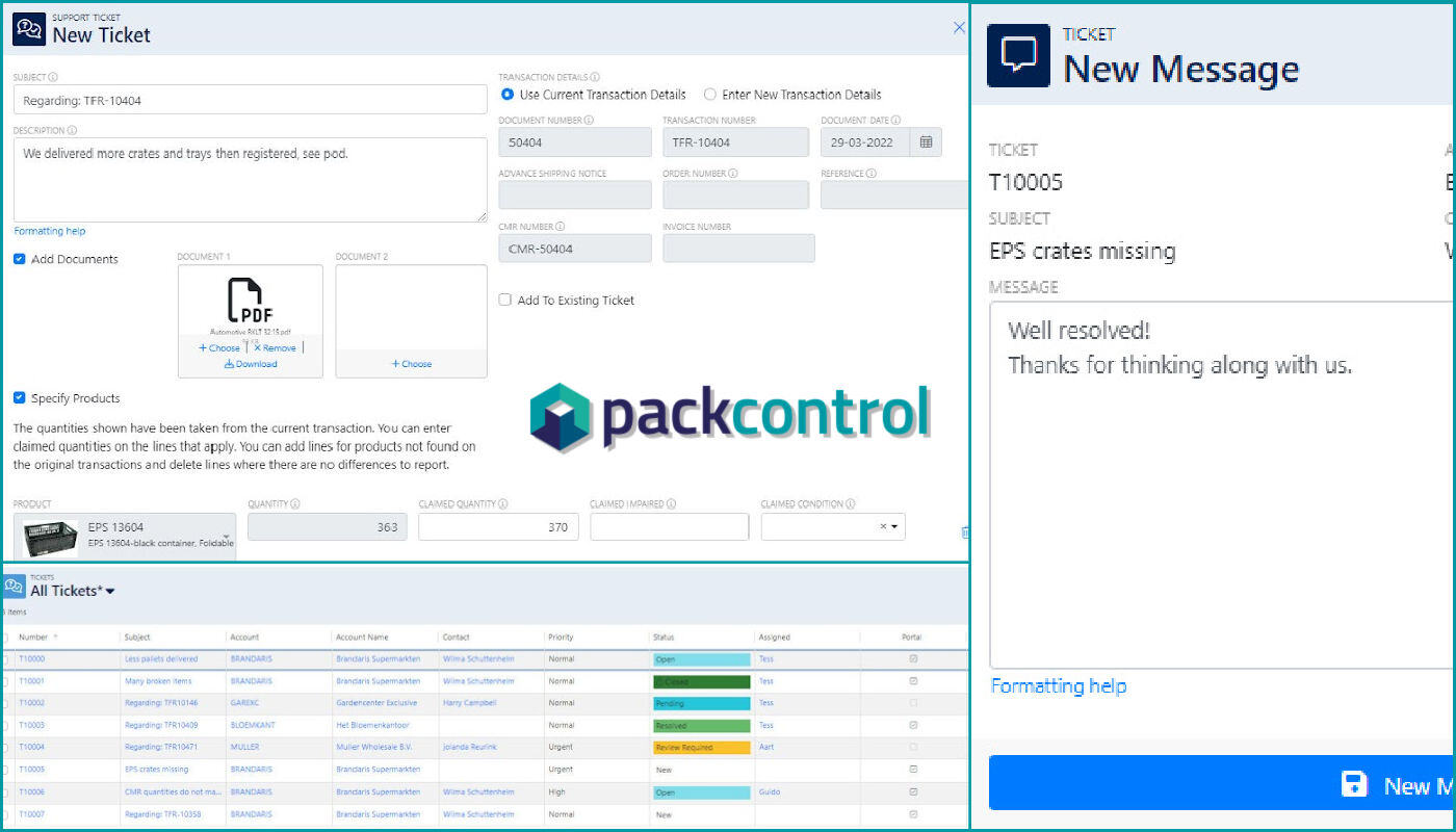 Communication about RTI balances and transaction differences: easy with PackControl